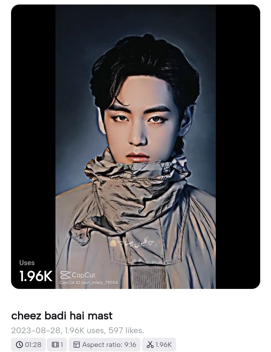 Tu Cheez Badi Hai Mast CapCut Template - Editing Template